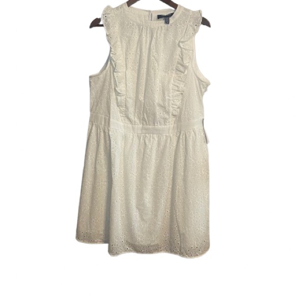 Modcloth | Dresses | Modcloth White Sleeveless Eyelet Preppy ...